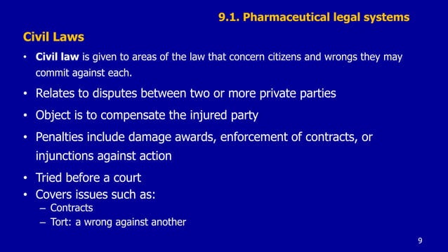 Ch 9. pharmaceutical laws and regulations | PPTX