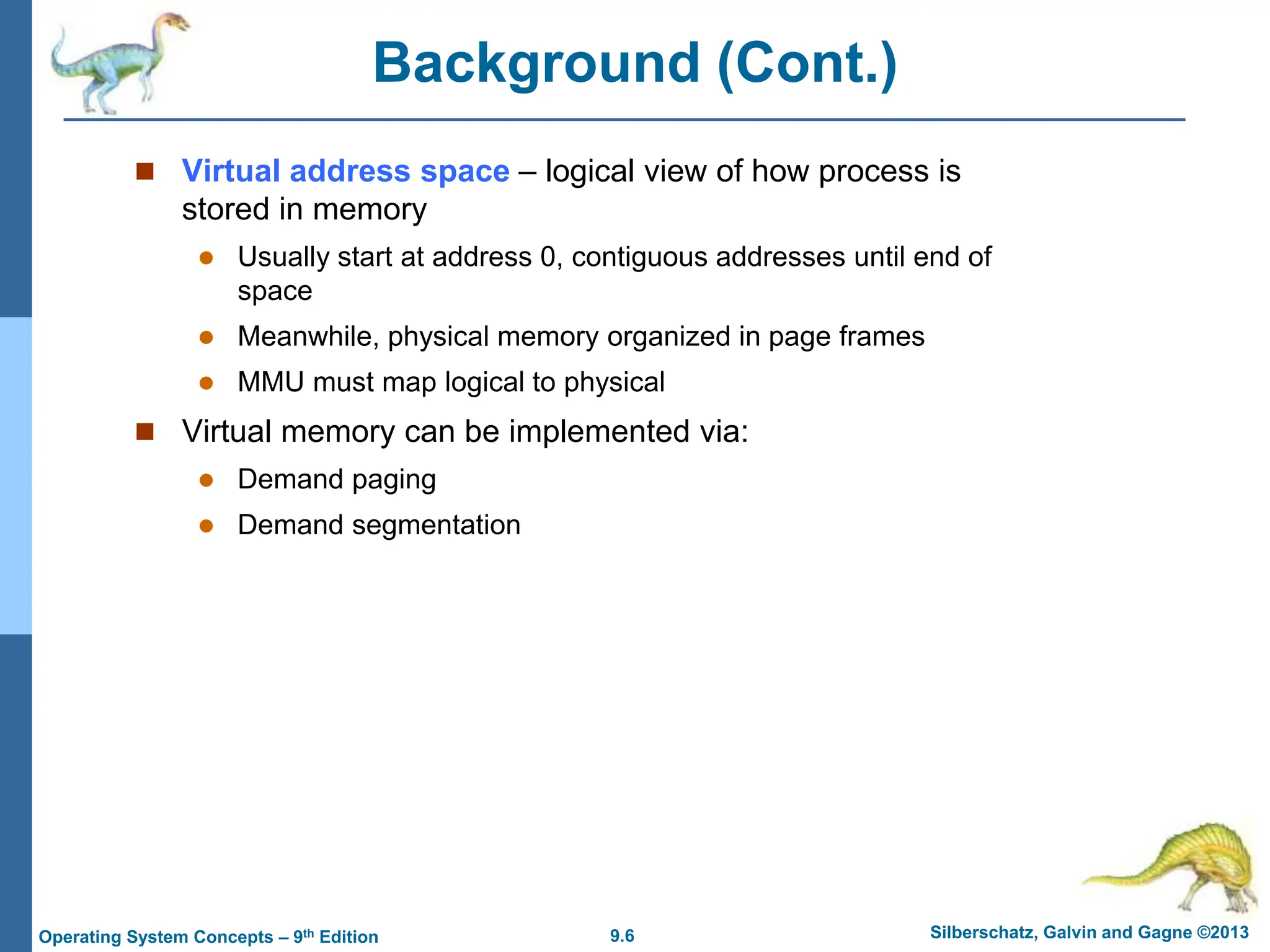 Operating System chapter 9 (Virtual Memory) | PPT