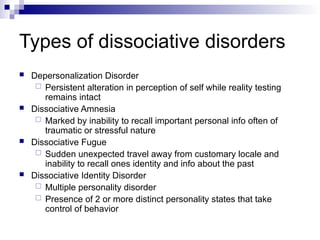 Somatoform Disorders and Dissociative Diseases | PPT