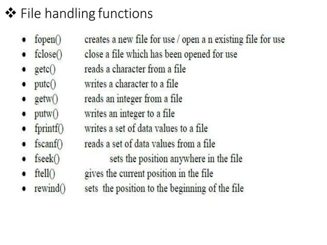 file management in c language | PPTX | Operating Systems | Computer Software and Applications
