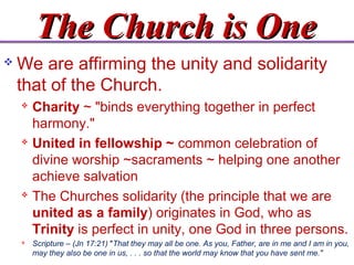 The Four Marks of the Church: One, Holy, Catholic, Apostolic | PPT