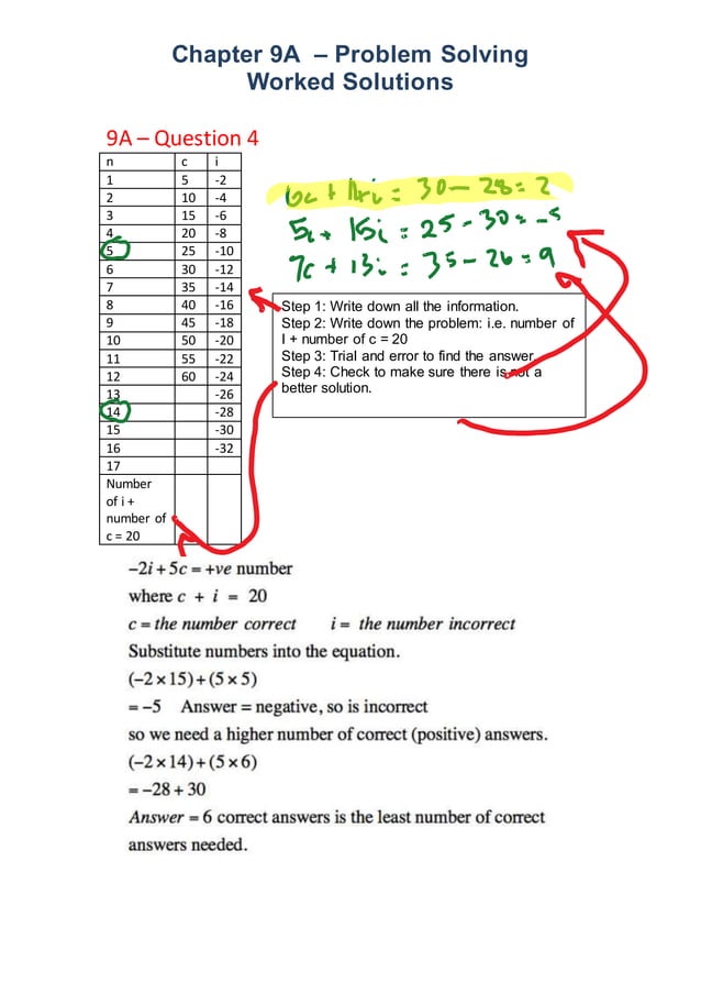 Ch 9 a problem solving worked solutions | PDF
