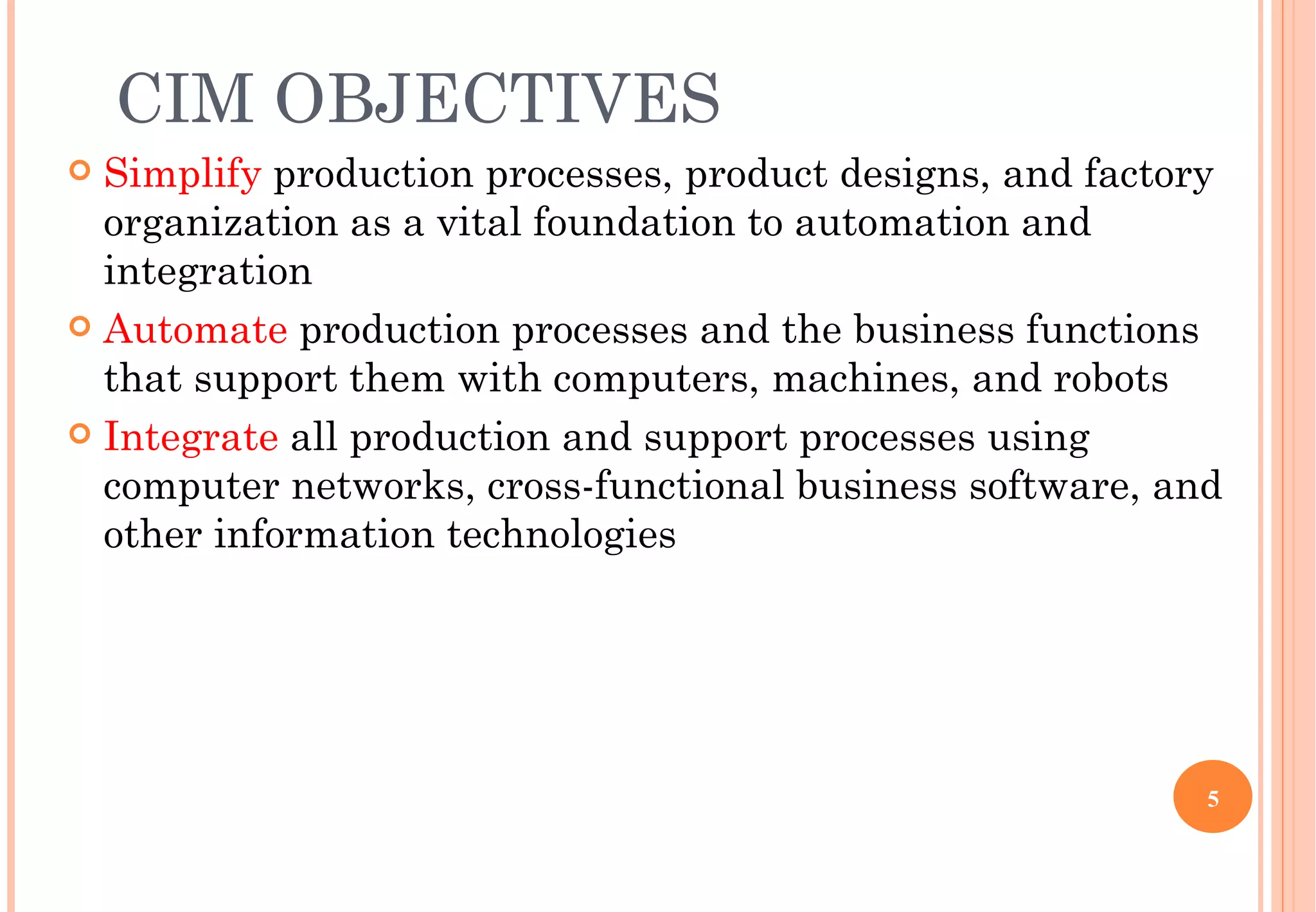 Ch9 computer integrated manufacturing | PPT