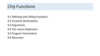 Ch9 Functions | PPTX