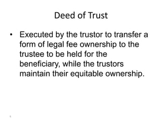 Ch 9 instruments of real estate finance | PPTX