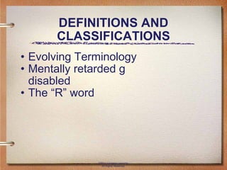 Ch 9 Intellectual and Deveopmental Disabilities | PPT