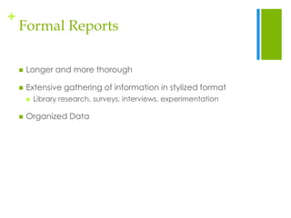 Chapter 9 Long Reports | PPTX