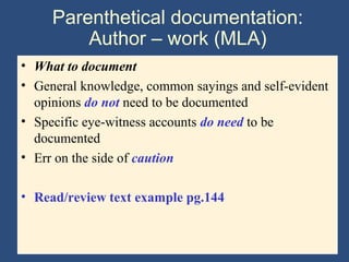 Writing The Research Paper A Handbook (7th ed) - Ch 9 mla system | PPT