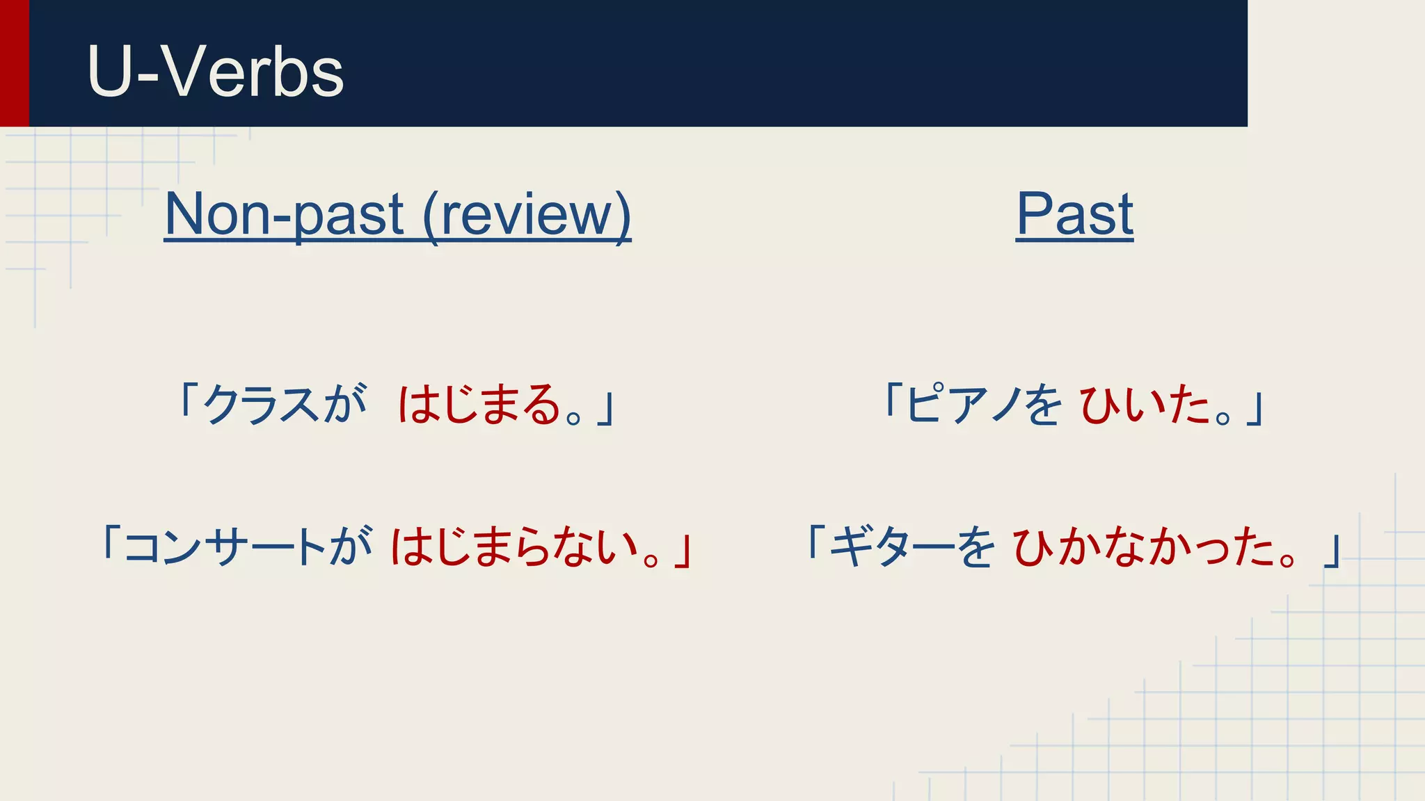Past Tense Short Forms of Japanese Verbs and Adjectives | PDF
