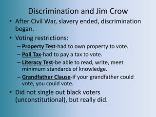Ch 9 sec 134 ppt education jim crow and women in progressive era | PPTX