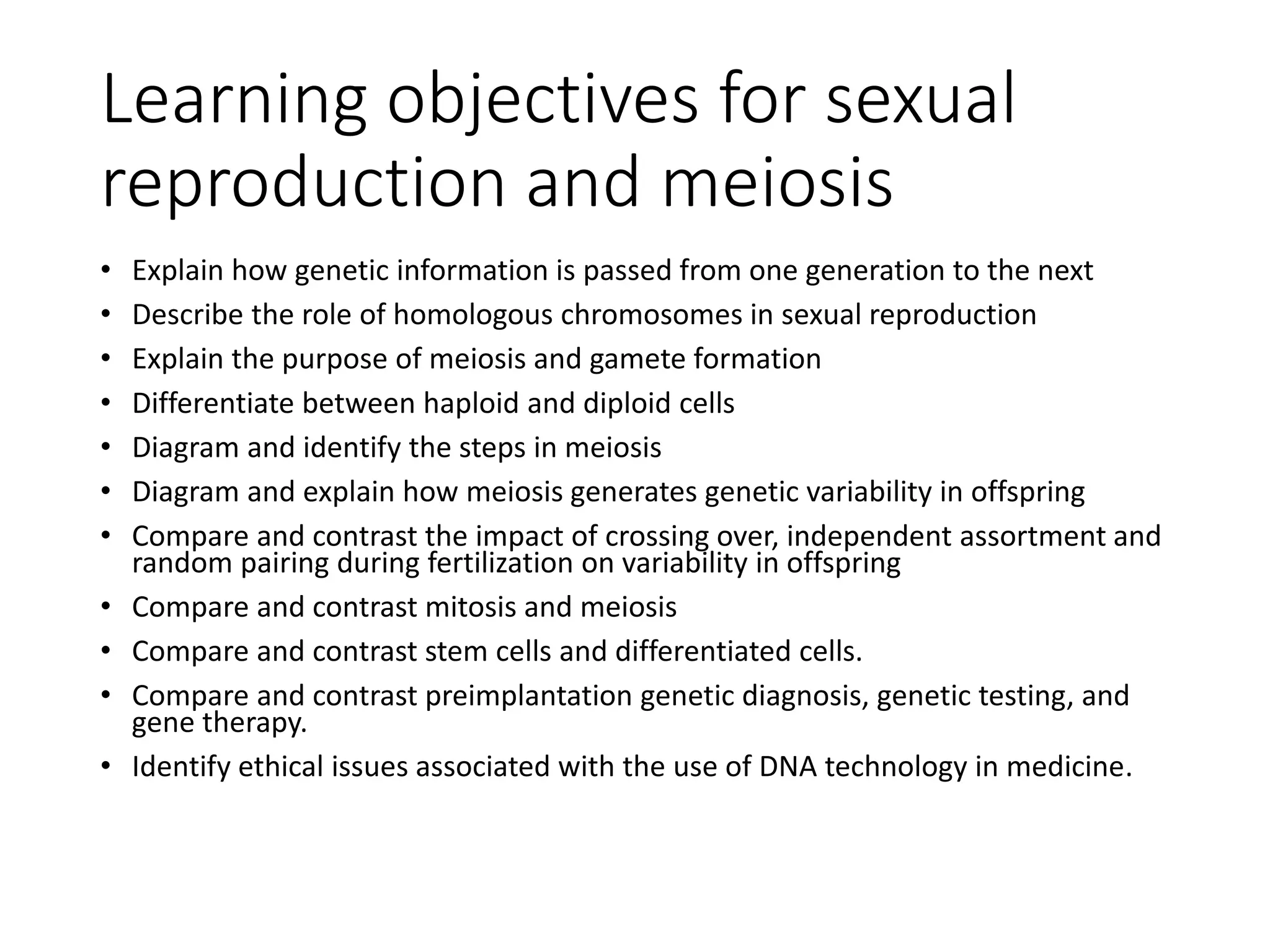 Ch 9 Sex And Meiosis Ppt