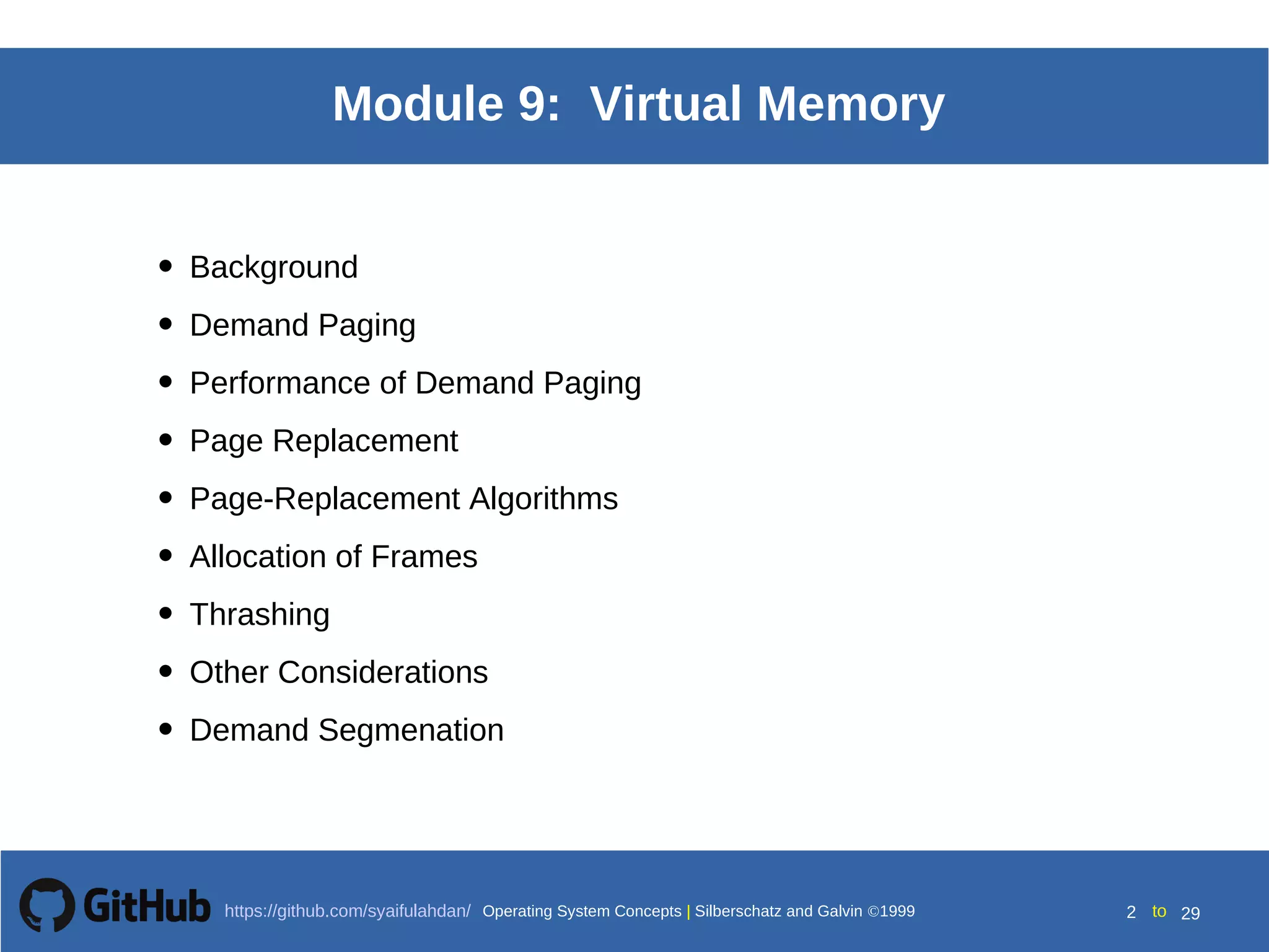 Operating System : Ch9 virtual memory | PDF