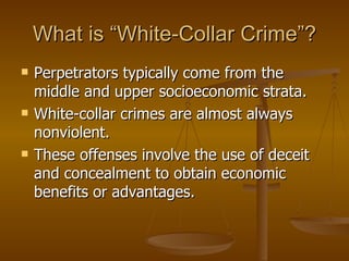 Ch 9 White Collar and Organized Crime | PPT