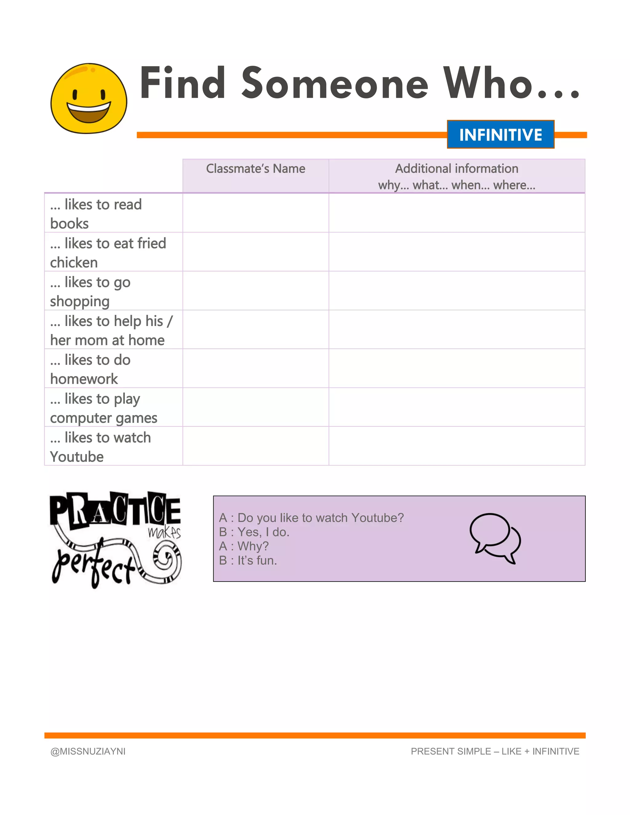 Find someone who likes to... | PDF