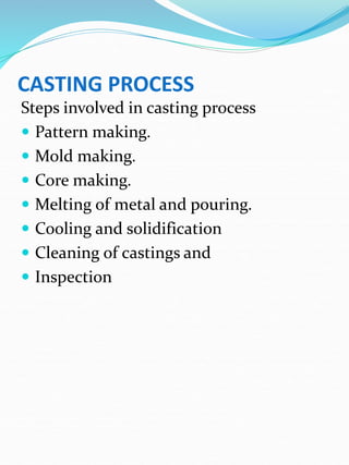 fundamental of metal sand casting processes | PPT | Physics | Science