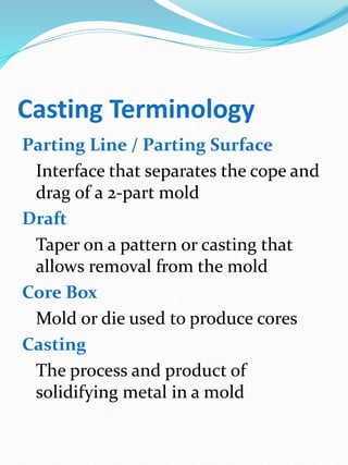 fundamental of metal sand casting processes | PPT | Physics | Science