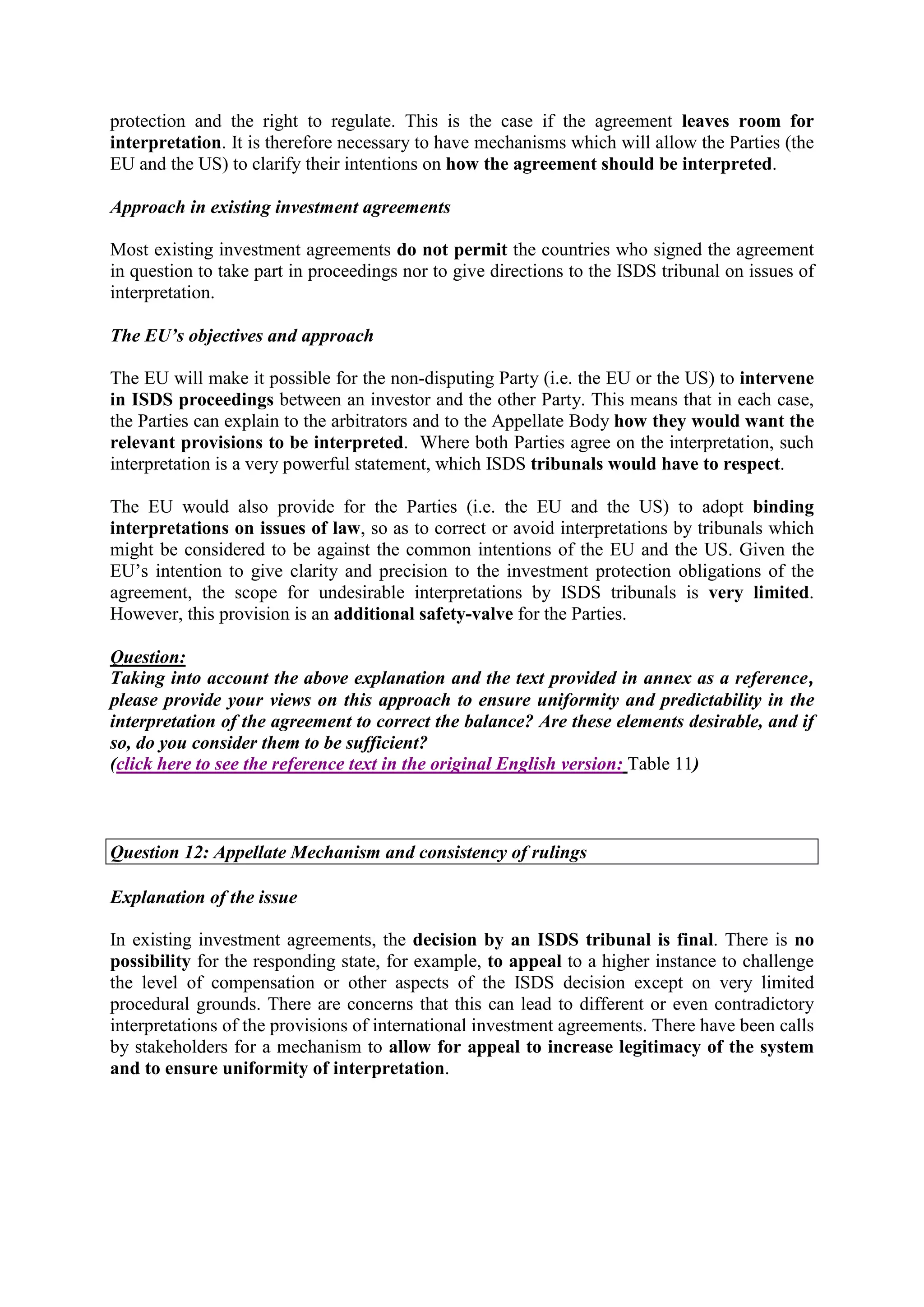 Consulta pública sobre as modalidades de protecção do investimento e ...