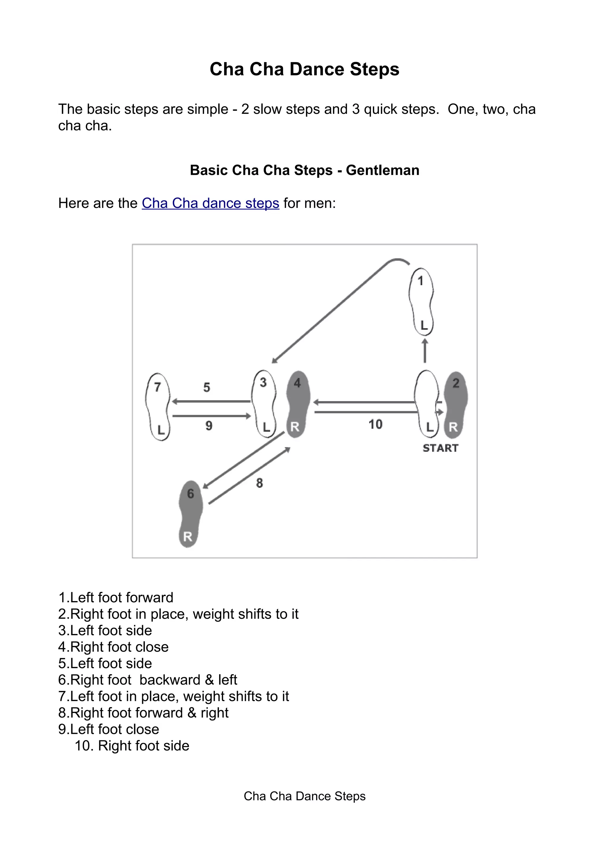 Cha Cha Dance Steps | ODT