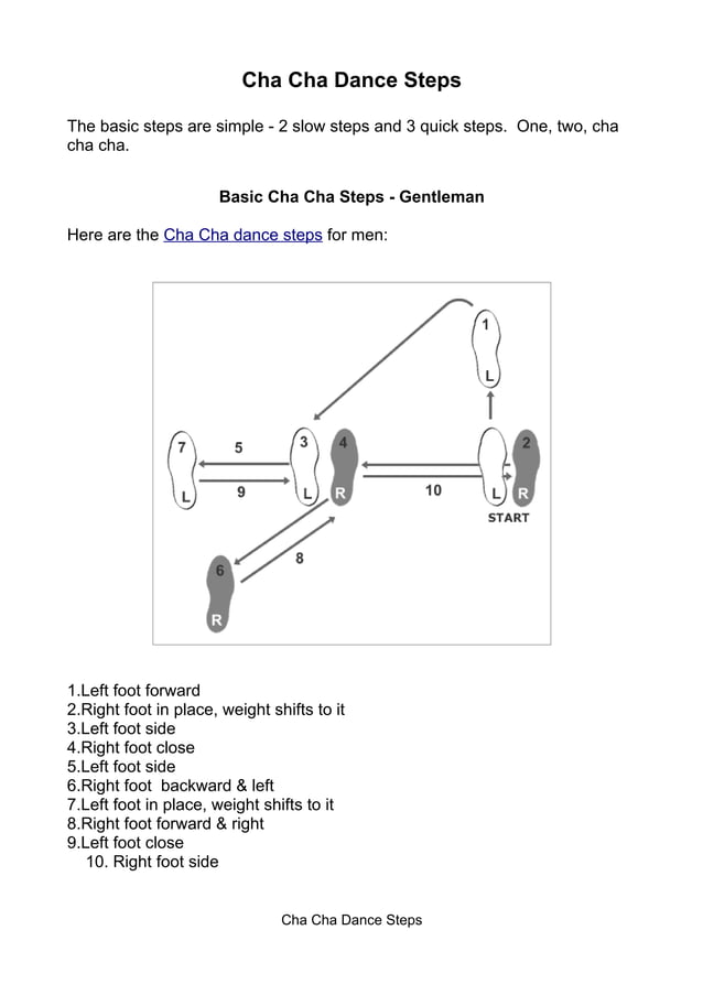 Cha Cha Dance Steps | ODT