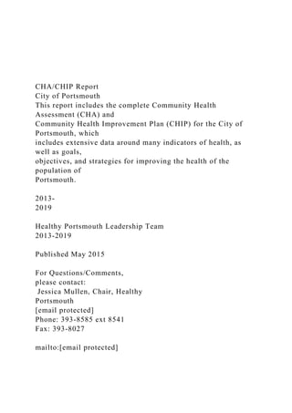 CHACHIP Report City of Portsmouth This report includes .docx