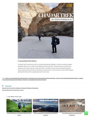Conquer the Chadar Trek: Your Complete Adventure Planning Guide | PDF
