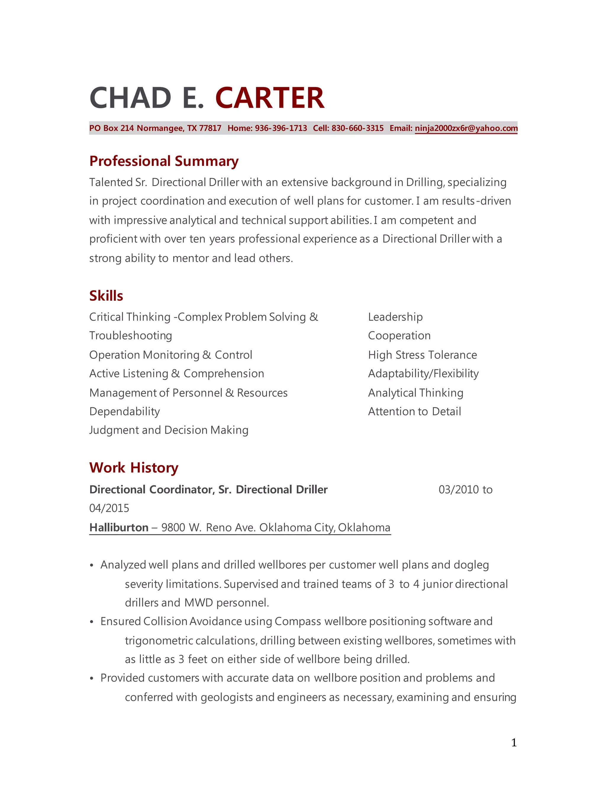 Chad Carter perfect cv | DOCX | College Football | College Sports