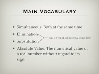Chae un simultaneous equation | PPT