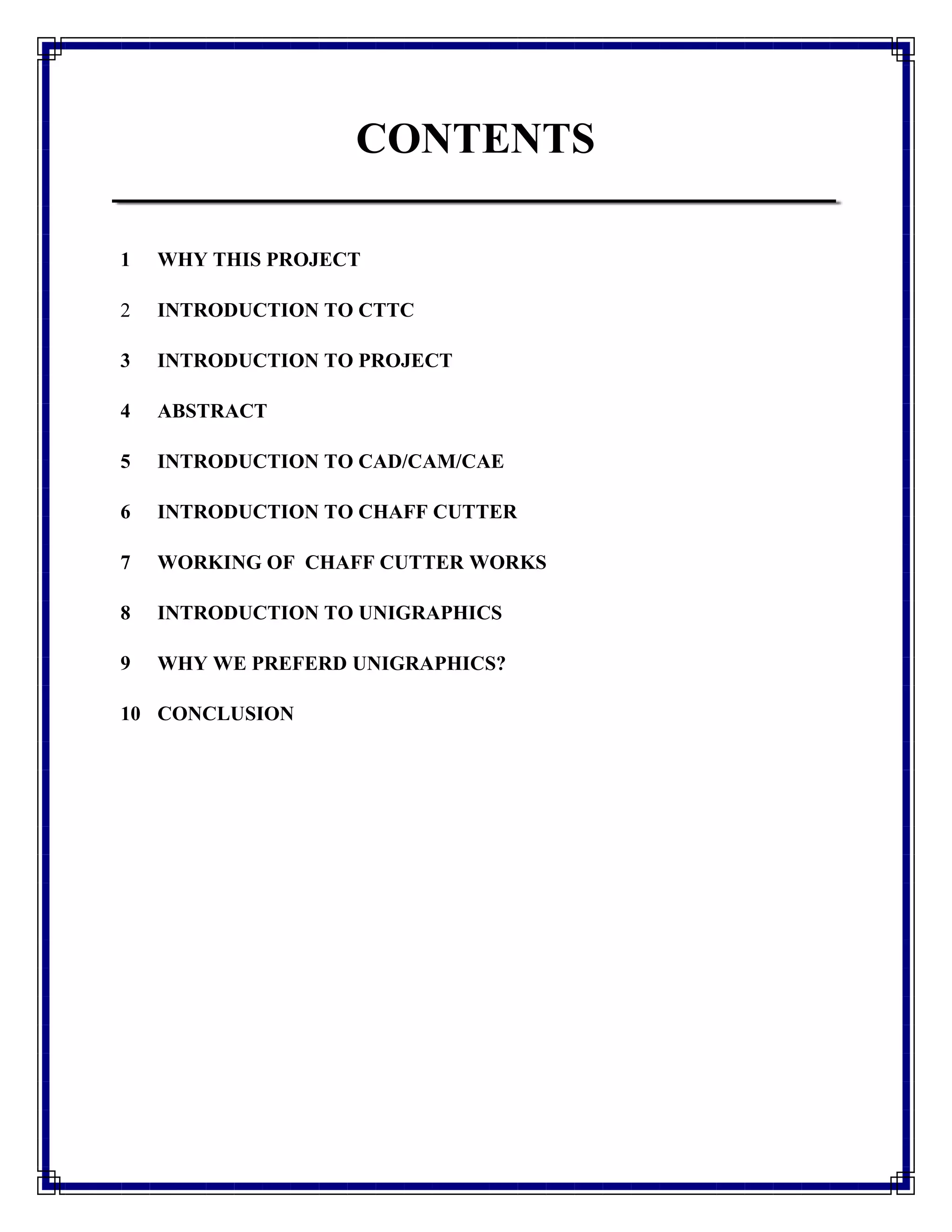 Chaff cutter nx model project cttc bhubaneswar | PDF