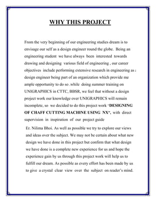 Chaff cutter nx model project cttc bhubaneswar | PDF