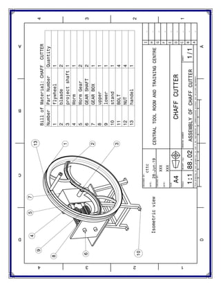 Chaff cutter nx model project cttc bhubaneswar | PDF
