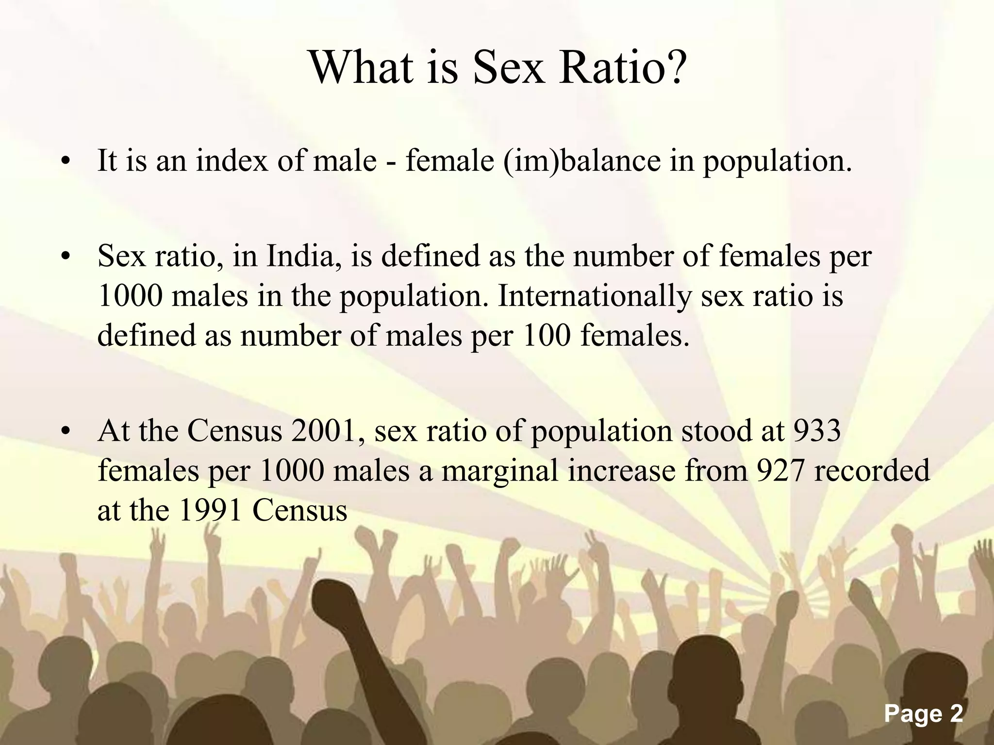 Declining Sex Ratio In India Pptx 0133