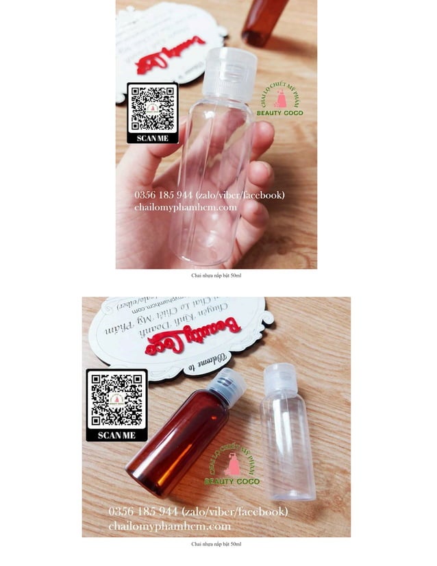 Chai Nhựa PET Nắp Bật 50ml | PDF