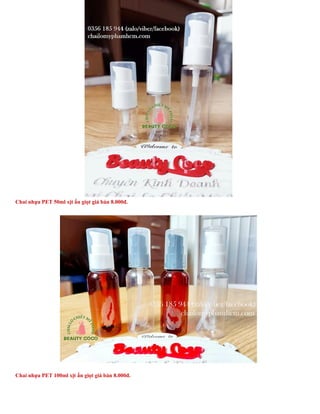 Chai Nhựa Vòi Ấn Xịt Giọt 10ml 20ml 30ml 50ml 100ml 150ml 200ml 250ml 500ml | PDF