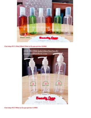 Chai Nhựa Vòi Ấn Xịt Giọt 10ml 20ml 30ml 50ml 100ml 150ml 200ml 250ml 500ml | PDF