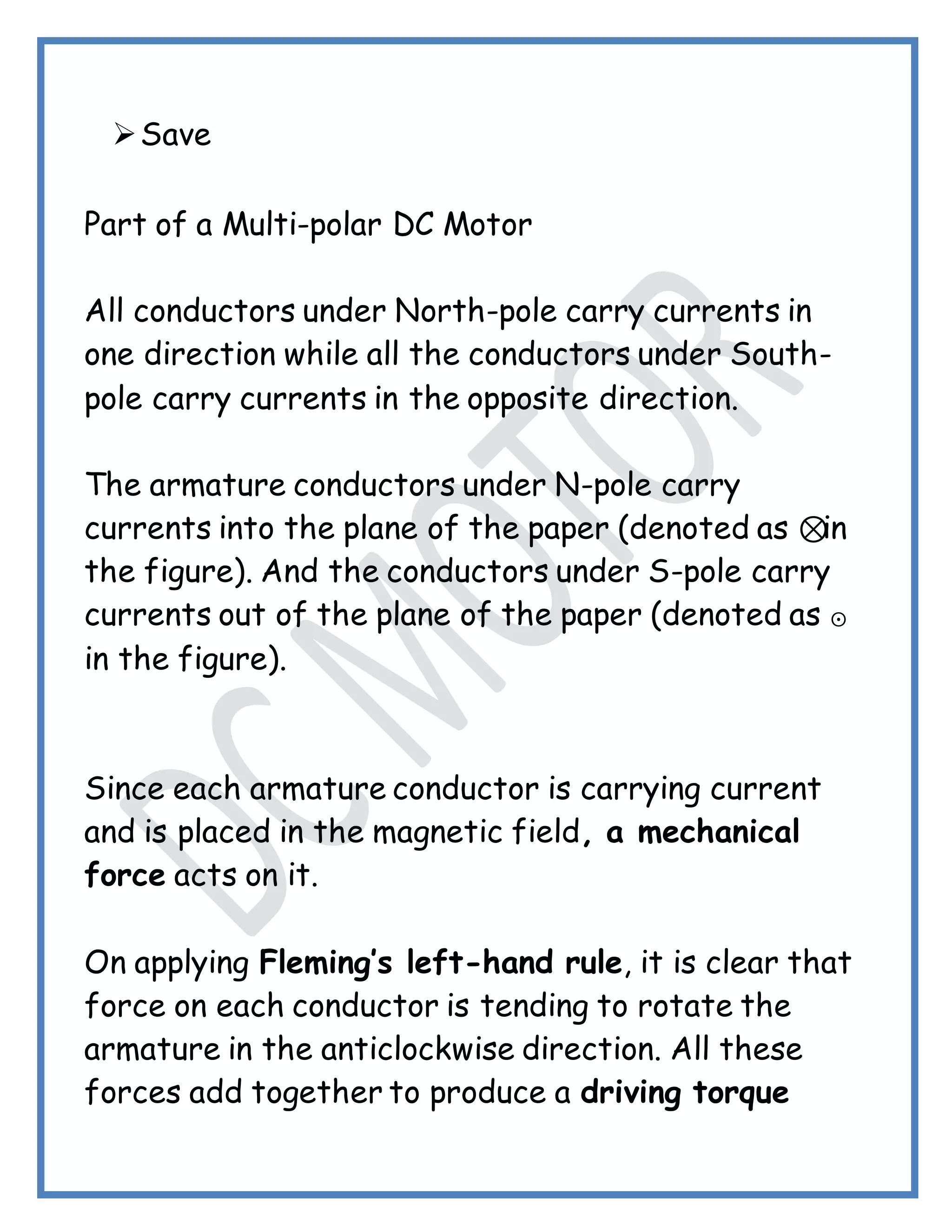 Physics report on dc motor | DOCX