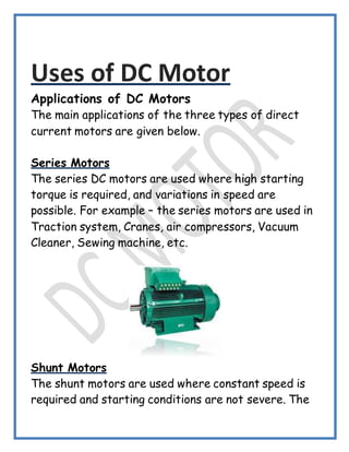 Physics report on dc motor | DOCX