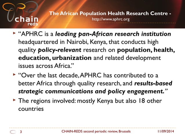 Now you can cite APHRC's data sets (CHAIN-REDS) | PPT