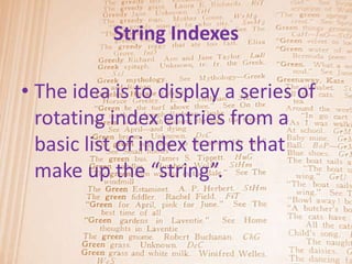 Chain and String indexes | PPT