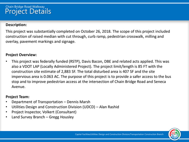 Chain Bridge Road Walkway | PPT