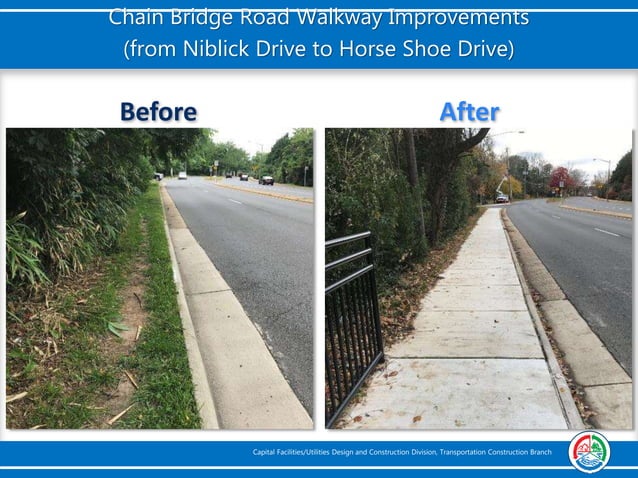 Chain Bridge Road Walkway from Niblick Drive to Horse Shoe Drive | PPTX