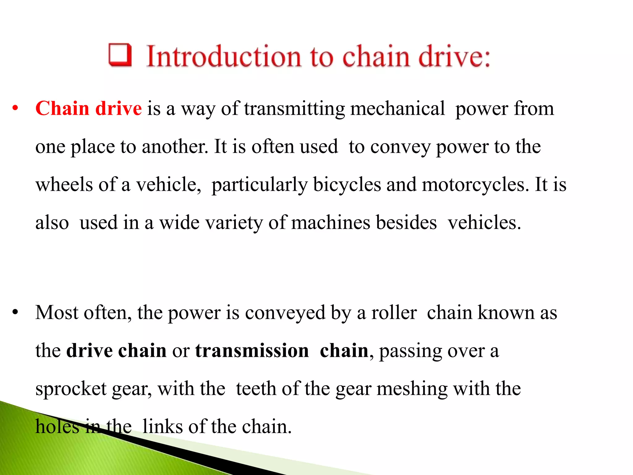 Chain drive system | PPTX