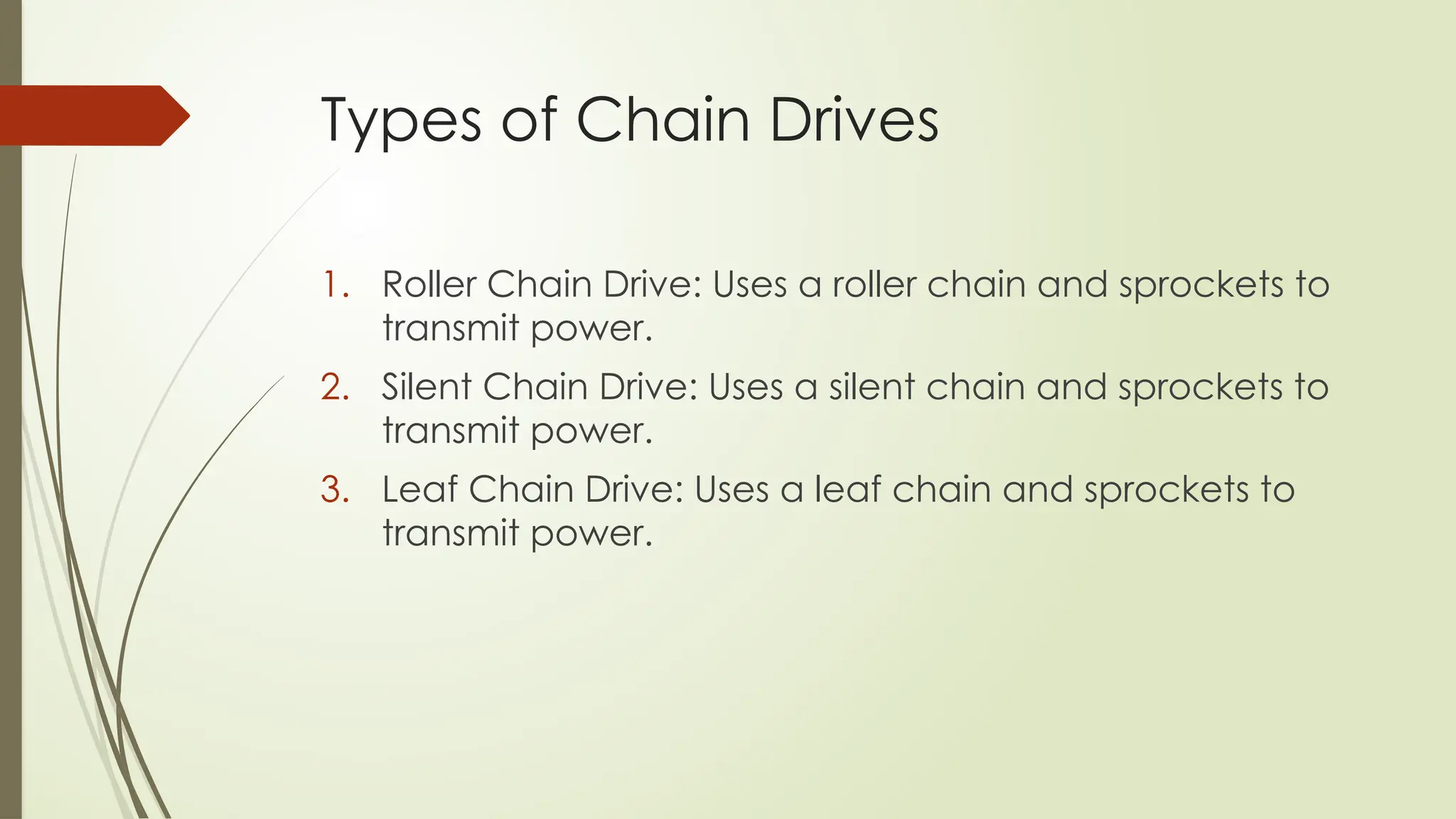 Chain drives – sprocket wheel WORKING PRINCIPLE | PPTX