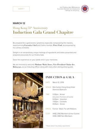 Chaine des Rotisseurs Hong Kong 55th Chapitre Invitation | PDF | Prom | Personal Celebrations ...