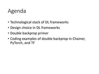 Comparison of deep learning frameworks from a viewpoint of double ...