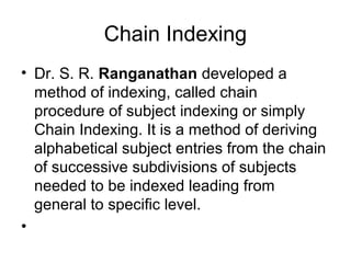 Chain indexing | PPT