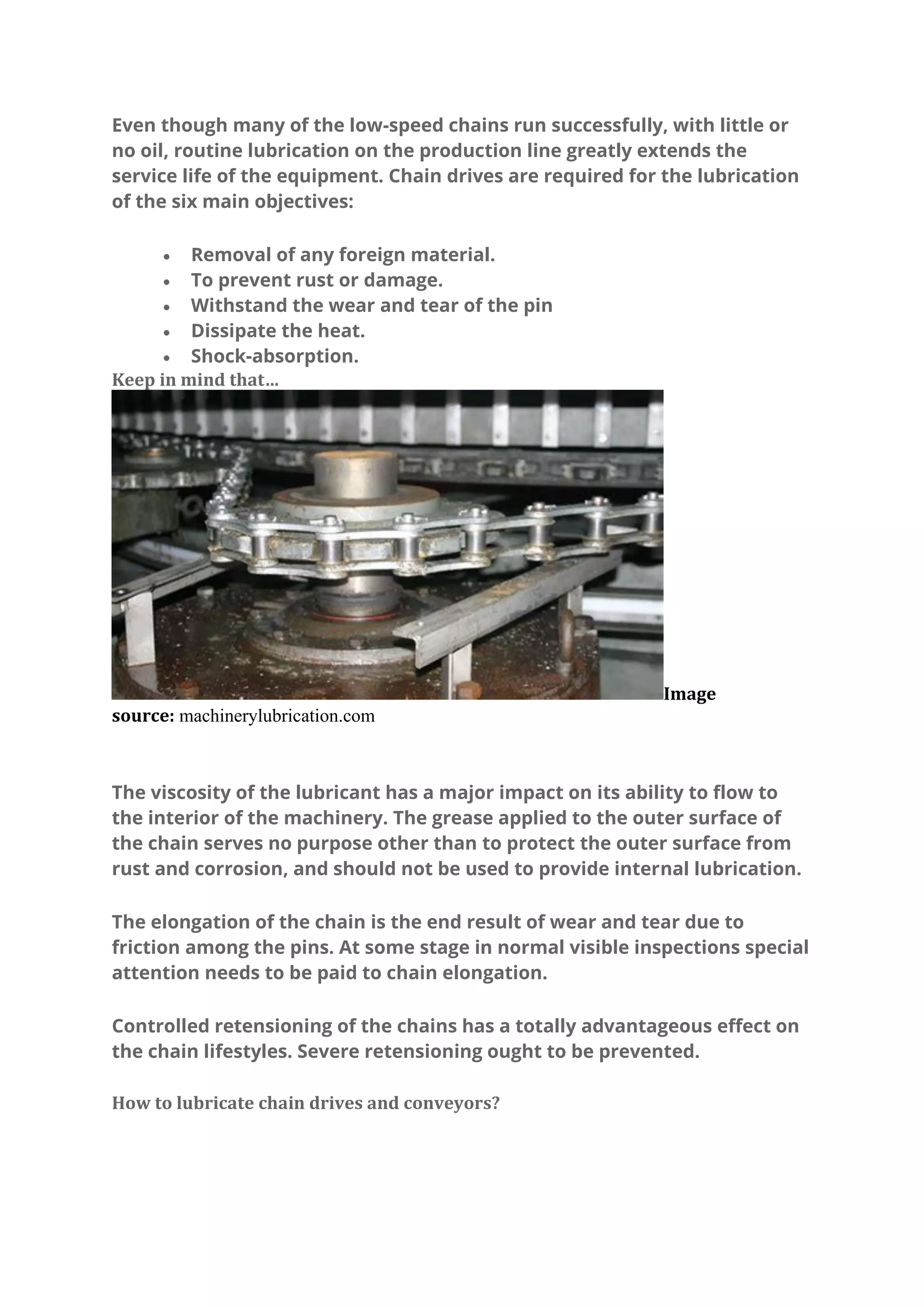 Chain lubrication | PDF