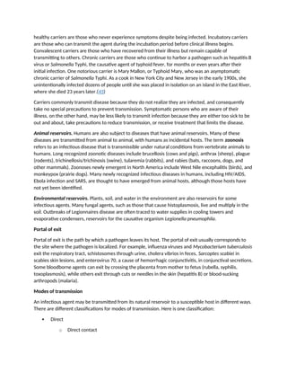 Lecture notes on Chain of Infection and Their Transmissions | DOCX