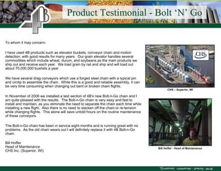 4B Forged Conveyor Chain Presentation | PDF