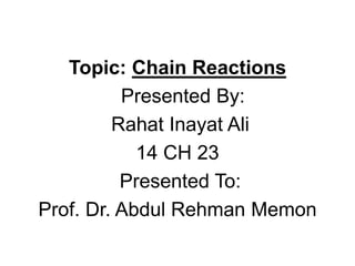 Chain reactions | PPTX