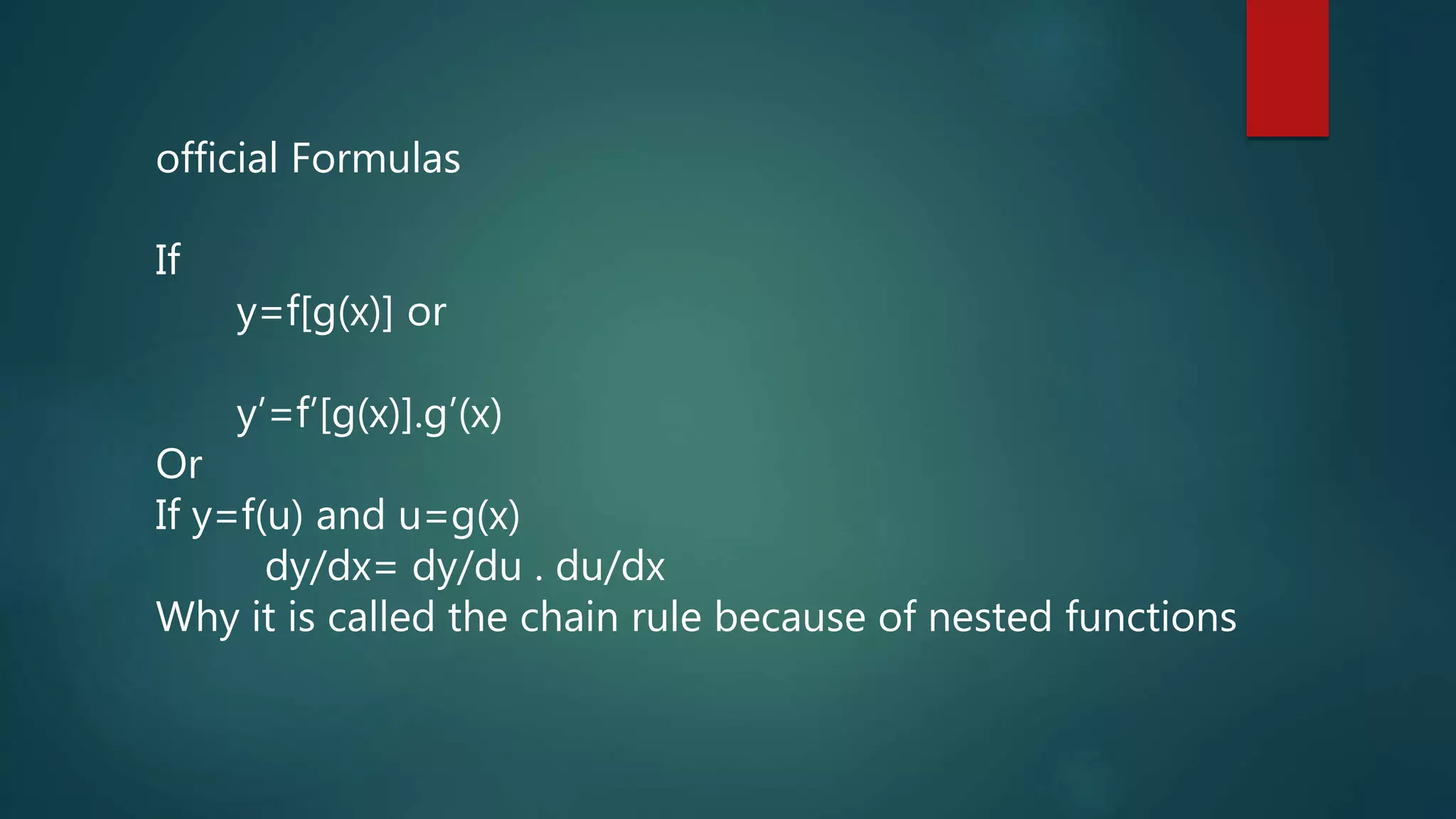 Chain rule ppt | PPTX